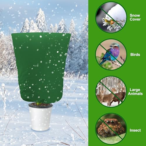 Alpurple 3 Packs Winter Drawstring Plant Covers- 31 x 39 Inch Warm ...