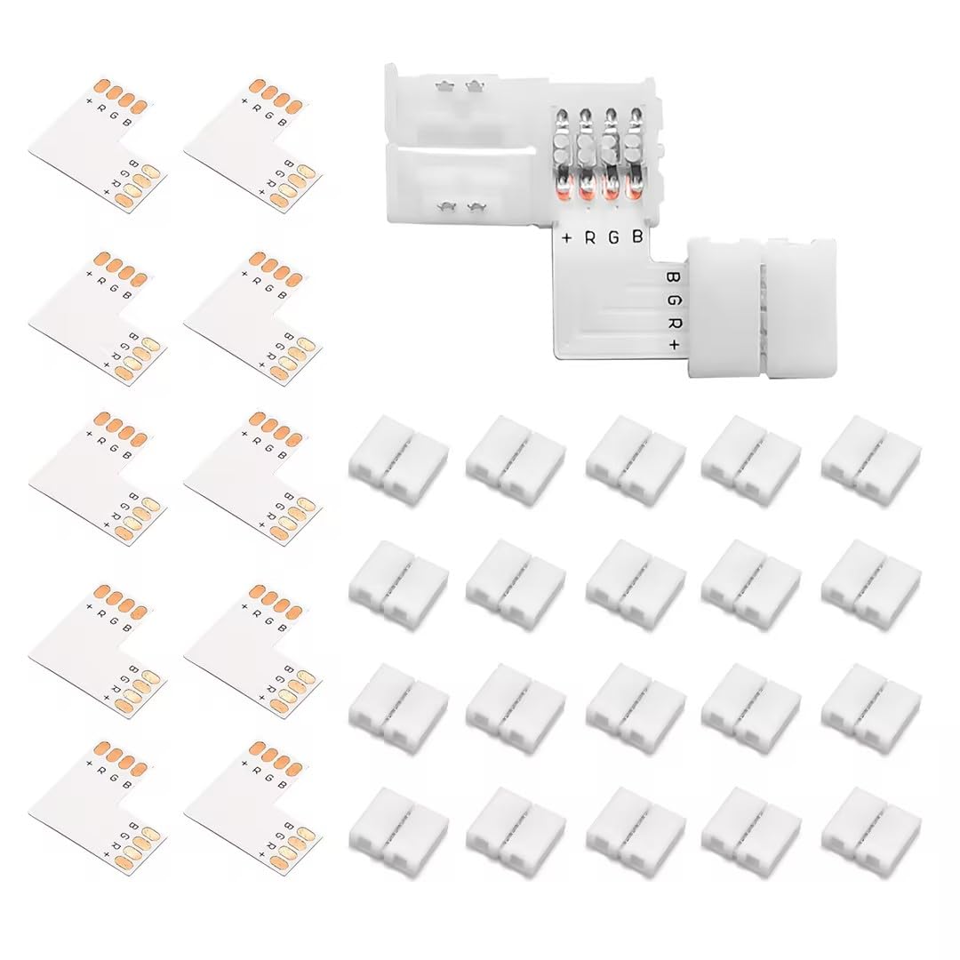 TiTiToo LED Connector, 10pcs L-Boards 20pcs 4-pin Connection Clips ...
