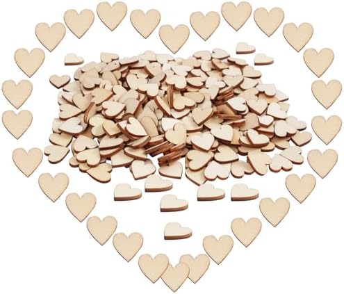 DLUSZERT 600 x 15MM Mini Wooden Hearts for Crafting, Small Wooden ...