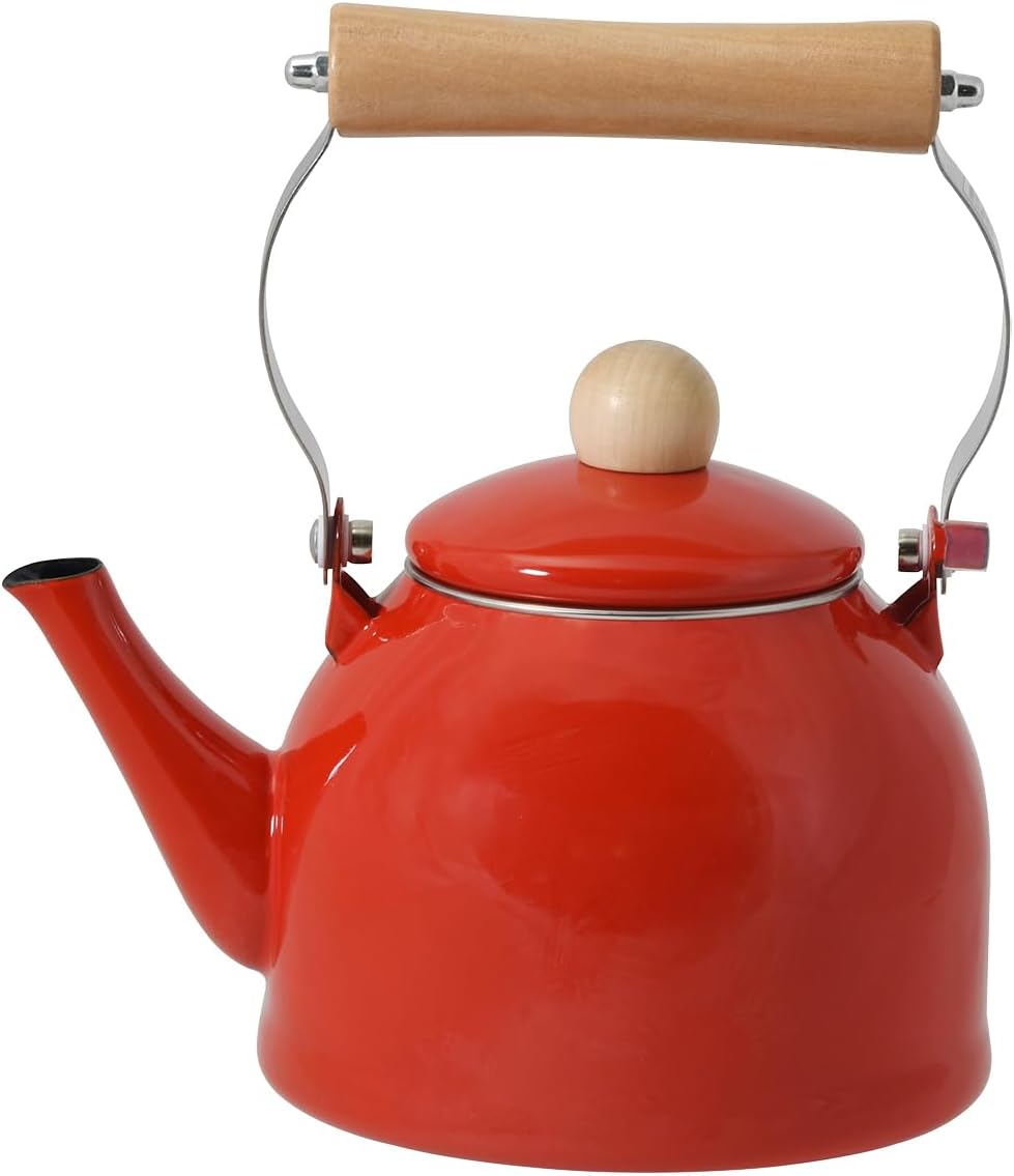 Amazon.co.jp: パール金属 ケトル やかん 薬缶 1.6L ホーロー 琺瑯 IH対応 レッド ジャストサイズ HC-382 : ホーム＆キッチン