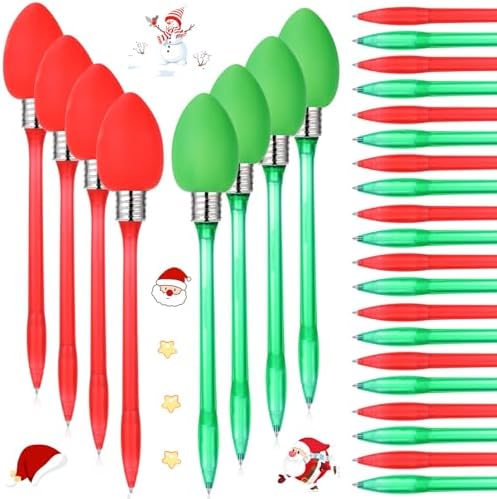 Amazon.com : Tenceur 30 Pcs Lighted Christmas Bulb Pen Christmas Party ...