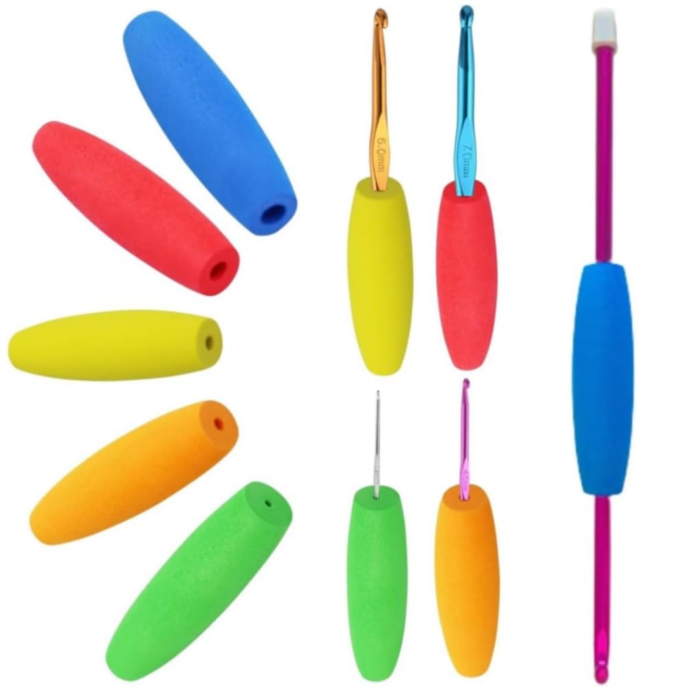 Amazon.com: 5 Crochet Hook Grips,Ergonomic Crochet Hook Grip,Crochet ...