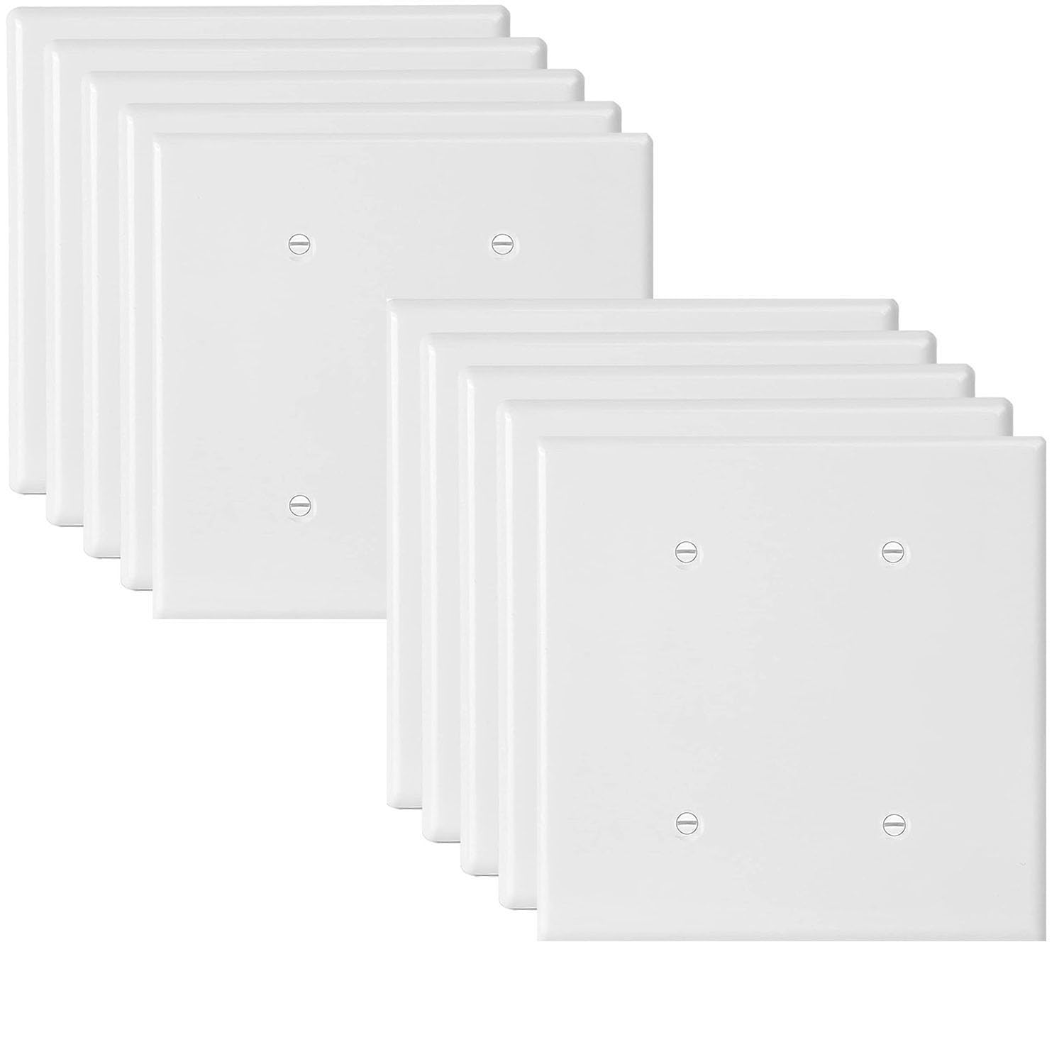 2-Gang Blank Wall Plate Outlet Cover Plate Unbreakable Polycarbonate ...