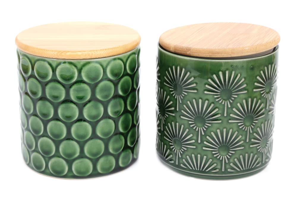 Green Ceramic Canister Gg Collection Ceramic Canister Set Iron
