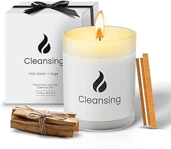 Amazon.com: Natur IX Sage & Palo Santo Soy Candles - Non-Toxic, Long ...