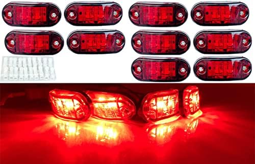 Lot de 10 feux de gabarit LED ovales rouges de 6,3 cm 4 SMD pour ...