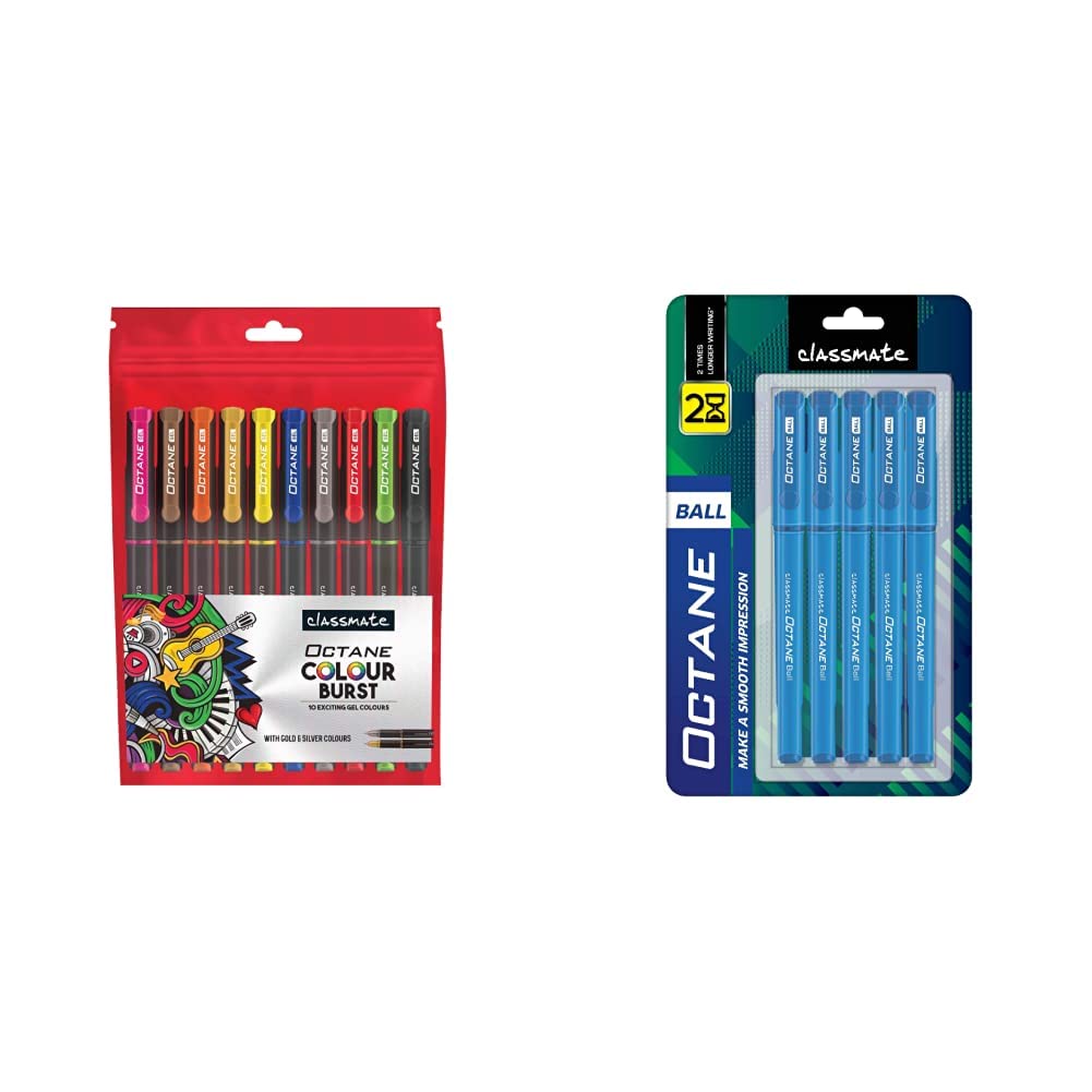 Classmate Octane Colour Burst - Count Of 10 (Assorted) Octane Ball Pen ...