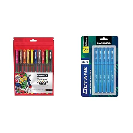 Classmate Octane Colour Burst - Count Of 10 (Assorted) Octane Ball Pen ...
