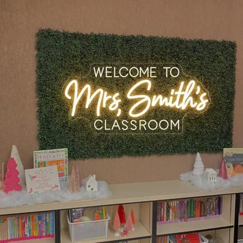 DUNACO Custom Teacher Name Neon Sign for Classroom Wall Decor ...
