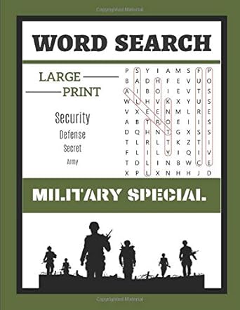 WORD SEARCH MILITARY SPECIAL: Large Print Word find puzzles about Army ...