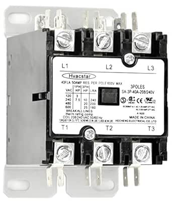 SA-3P-40A-240V Contactor de propósito definitivo 3 polos 40 amperios 240V bobina : Amazon.com.mx ...