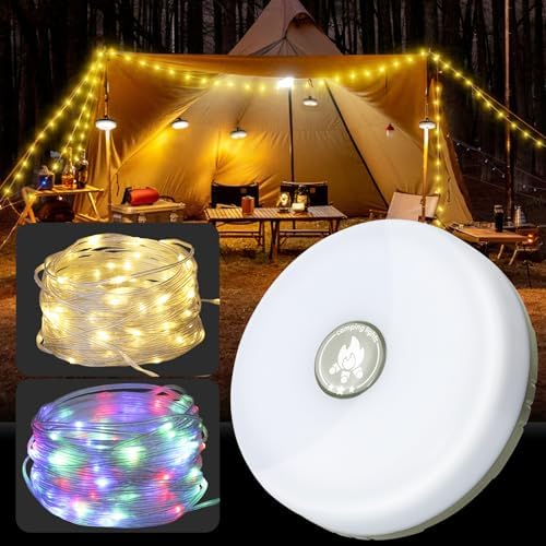 UOUNE Camping String Lights, Outdoor String Lights with 8 Lighting ...