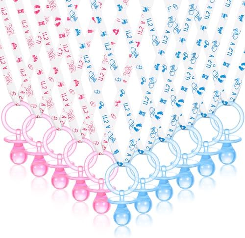 Amazon.com: Junkin 60 Pieces Baby Shower Pacifiers Necklace Acrylic ...