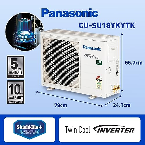 Panasonic 1.5 Ton 3 Star Split AC (Copper Condenser, 7 In 1 Convertible ...