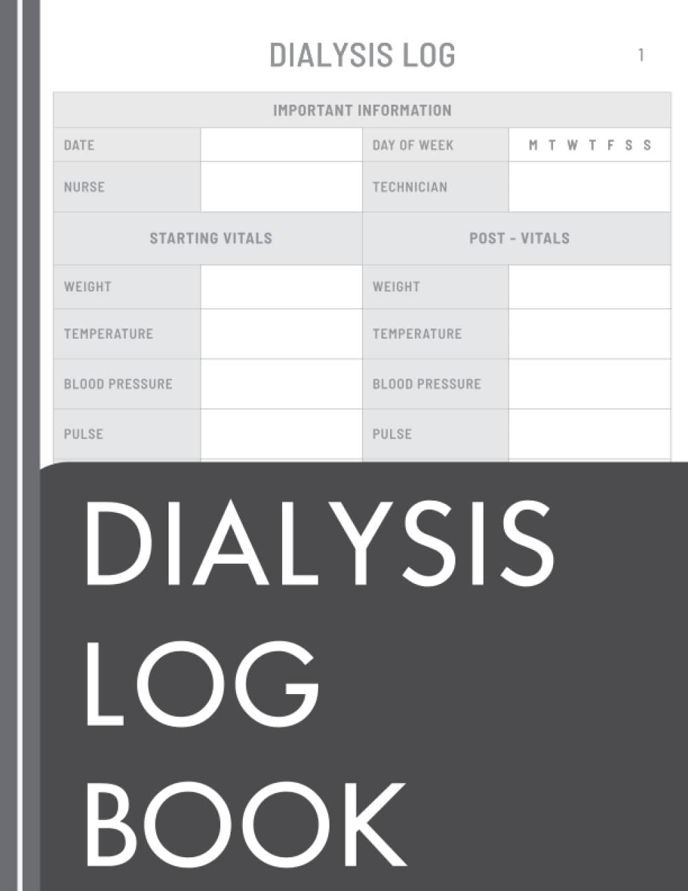 Dialysis Log Book: Patient Record Book - Dialysis Gifts For Patients ...