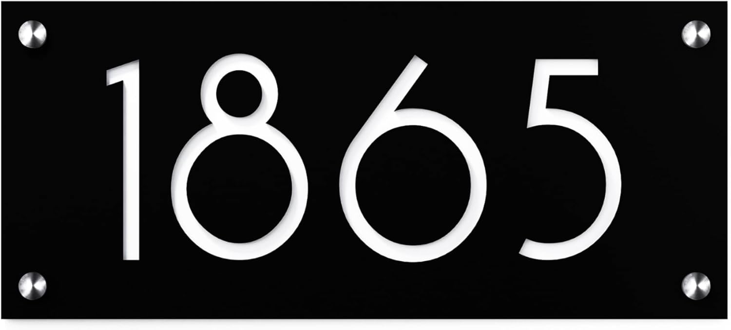 Amazon.com: Modern House Numbers Acrylic Address Plaques. Font style ...