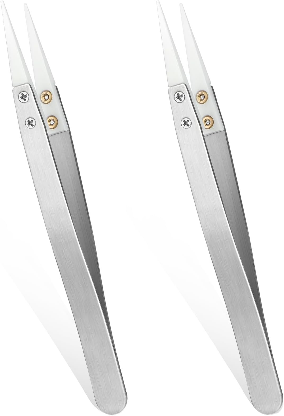 Ceramic Tweezers, 2pcs Stainless Steel Ceramic Precision Tweezers for ...