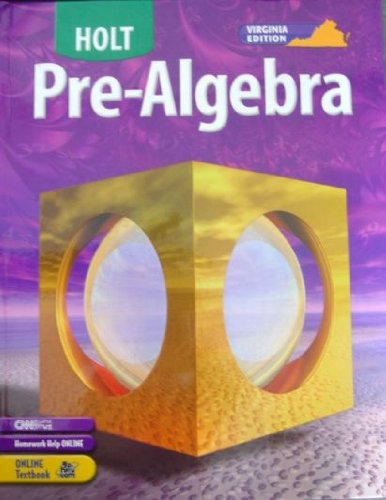 Pre-Algebra, Grade 8: Holt Pre-Algebra Virginia (Pre-Algebra 2004 ...