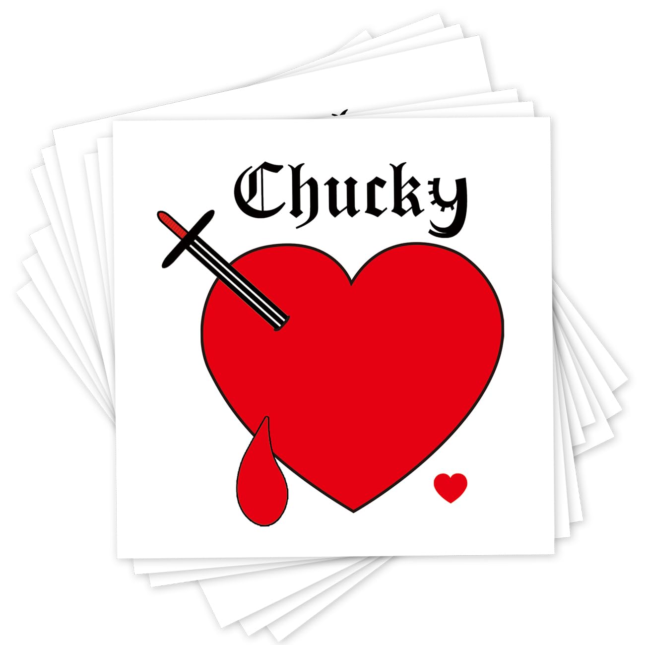 Amazon.com : Bride of Chucky Heart Tattoos, 9-Sheet Halloween Costume ...