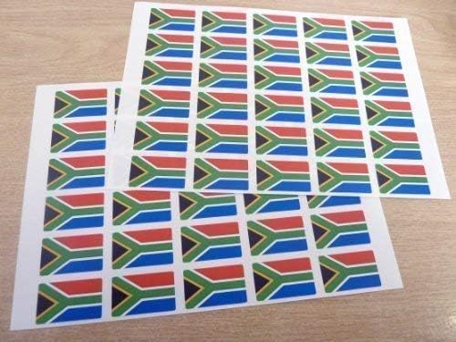 Pack of 60, 33x20mm, South Africa Self-Stick Flag Stickers, South ...