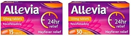 Allevia 120 mg Tablets Fexofenadine - Hayfever Allergy Relief – Pack of ...