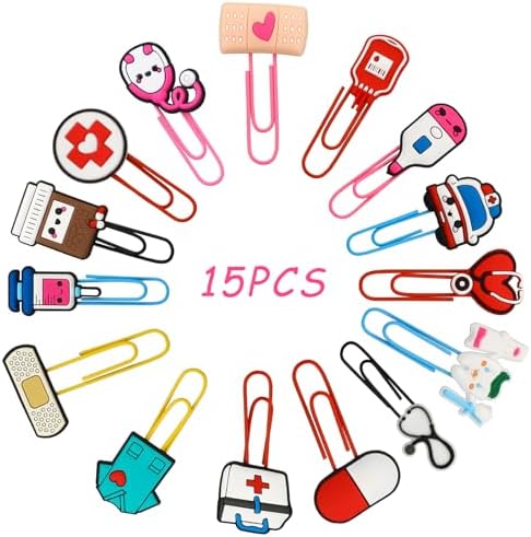 Amazon.com: Dimeho 15 Pcs Cute Paper Clip Bookmarks Cartoon Book Marks ...