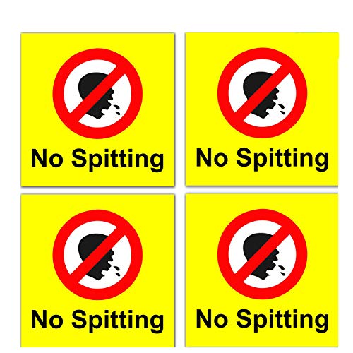 SIGN EVER™ Pack of 4 No Spitting 3mm Sign Board Office Signage Business ...