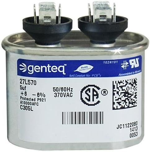 Amazon.com: Genteq GE Capacitor Oval 10/10 uf MFD 370 volt 27L180 (Replaces Old GE #s P291-1013 ...