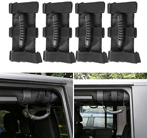 Amazon.com: JeCar Grab Handles for Jeep Wrangler, Heavy Duty Roll Bar ...