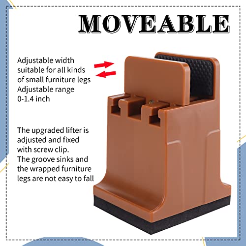 Snapklik.com : BTSD-home Bed Risers 4 Inch Adjustable Furniture Risers