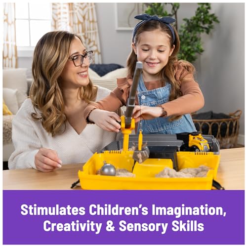 Kinetic Sand, Construction Site Folding Sandbox with 2lbs Play Sand ...