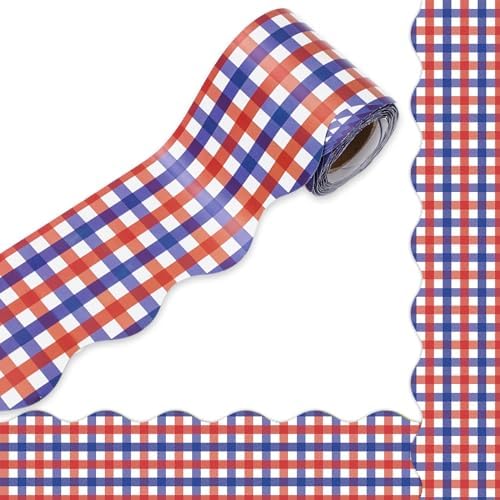 Amazon.com: JarThenaAMCS 32.8Ft Buffalo Plaid Bulletin Board Border Red ...