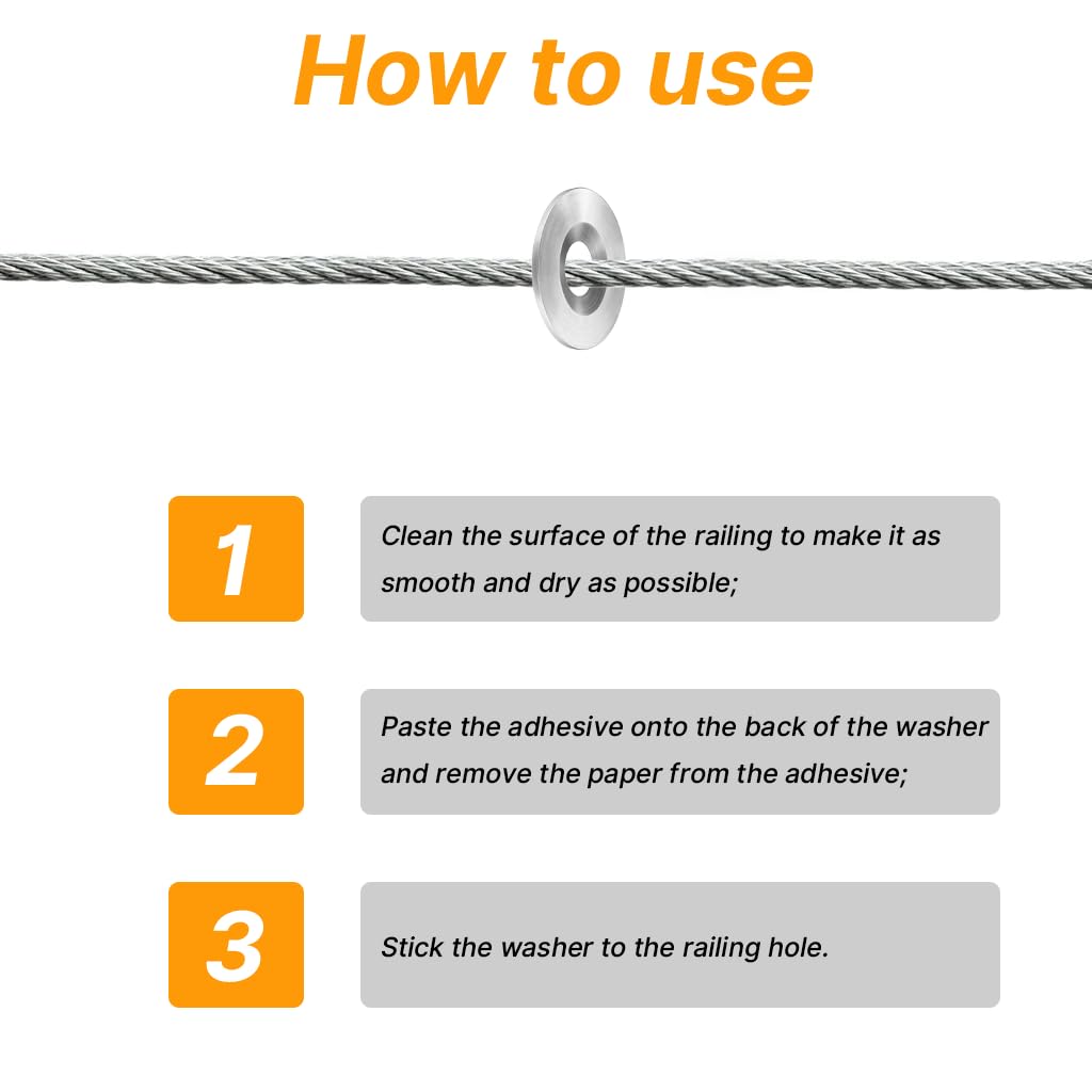 Snapklik.com : 20Pack Cable Railing Kit Adhesive Sleeves For 1/8" 5/32 ...