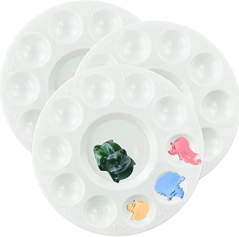 Painting Palette Paint Tray Palettes for Painting Plastic Round Palette ...