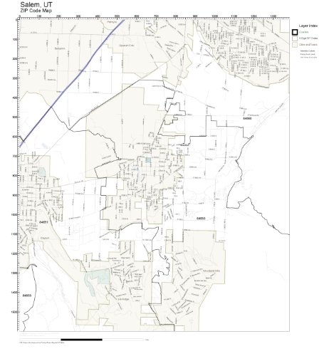 ZIP Code Wall Map of Salem, UT ZIP Code Map Not Laminated: Amazon.com ...