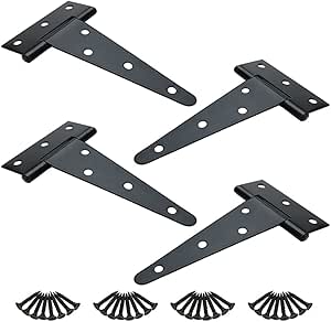 6 inch T Strap Hinges Gate Hinges, 4PCS T-Strap Shed Door Hinges Heavy ...