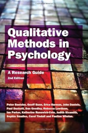 Qualitative Methods in Psychology: a Research Guide (UK Higher ...