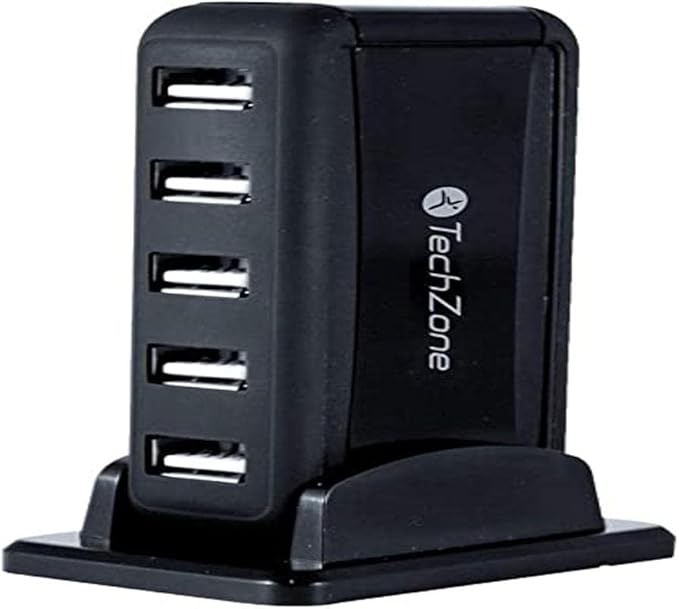 Tech-Zone AC-5890 Hub 7 Puertos con Cargador A/C Ma, Color Negro : Amazon.com.mx: Electrónicos