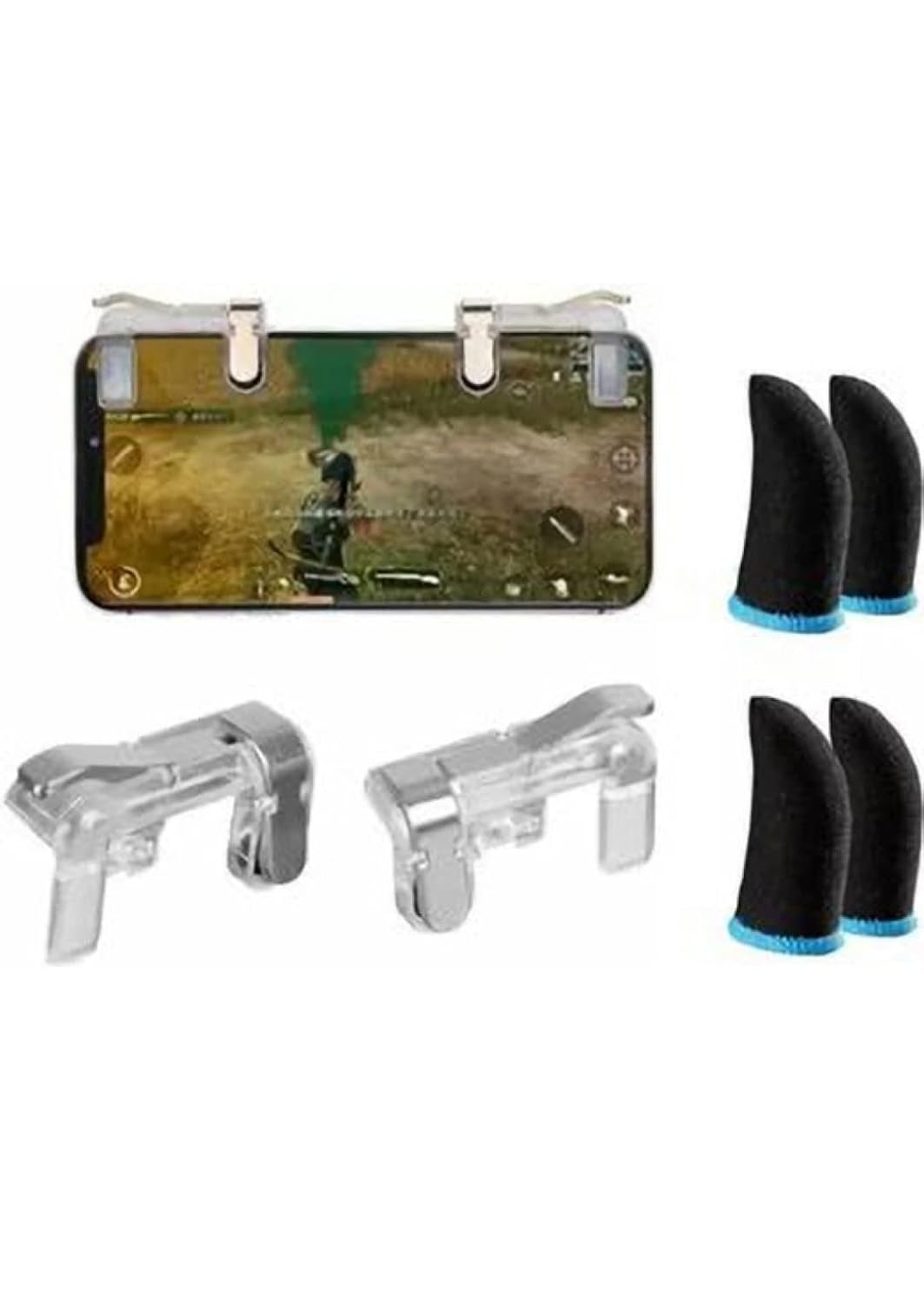 menaso Metal Trigger and Blue Black Color Finger Sleeve Combo Pack for ...
