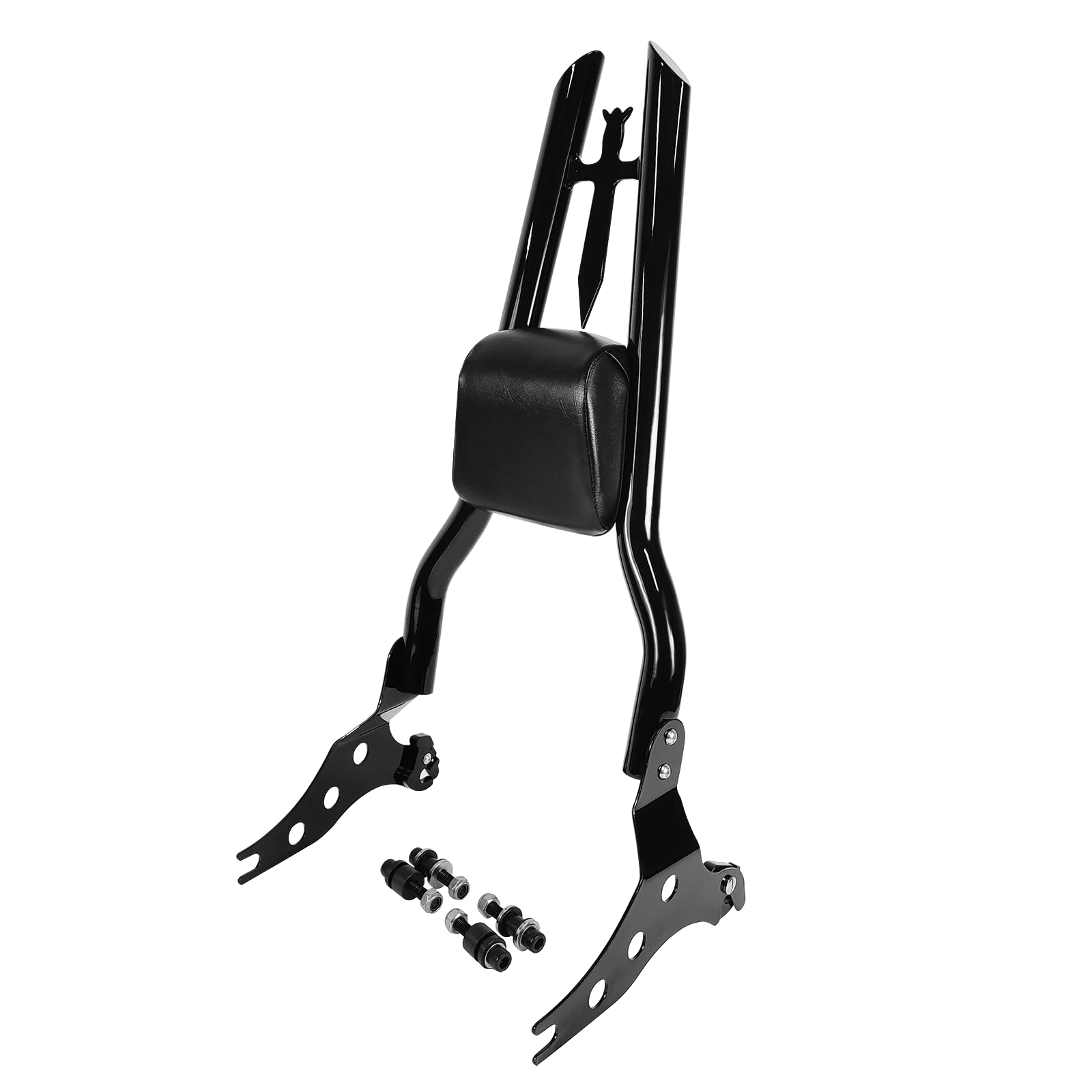 Amazon.com: 30" Tall Black fatboy Detachable Sissy Bar Upright Backrest ...