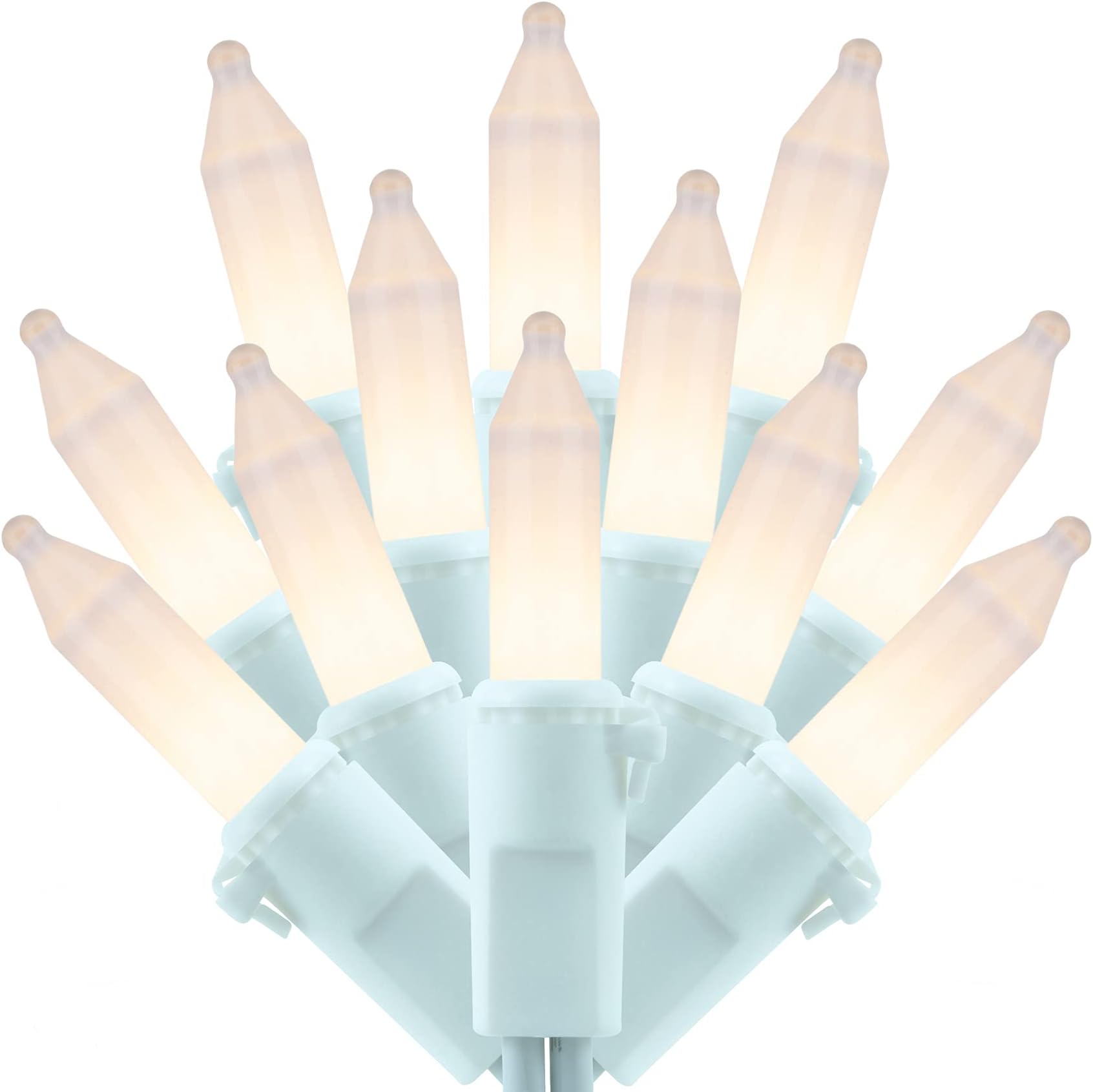 Amazon.com : Holiday Pride Frosted White Christmas Lights - 100 Count ...