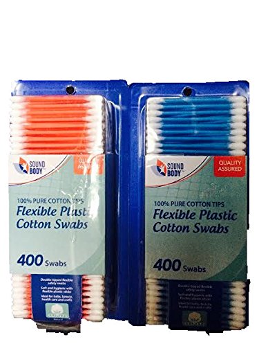 Amazon.com : Sound Body Quality Assured Flexible Plastic Cotton Swabs ...