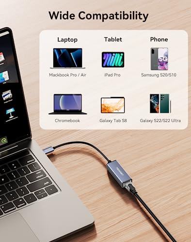 Snapklik.com : TECKNET USB C To Ethernet Adapter Gigabit,1Gbps RJ45 To ...