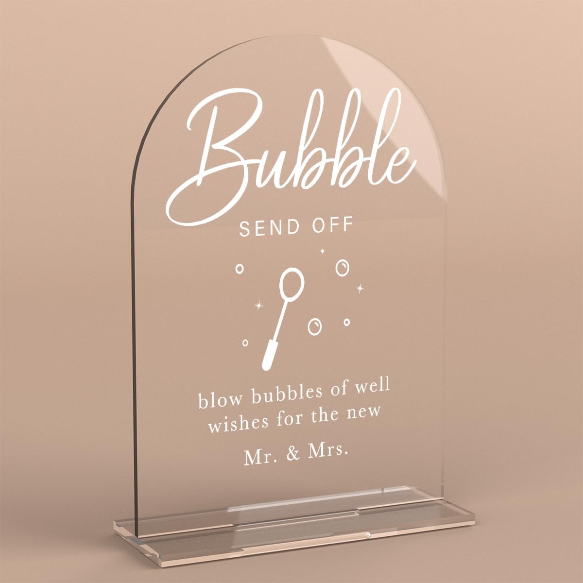 Amazon.com: Bubble Send Off Sign for Wedding Reception, White Sign with ...