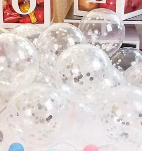 Amazon.com: 30Pcs 12-inch Silvery sequin balloons, transparent ...
