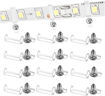 100Pcs Silver LED Strip Light Clips Light Fixture Mounting Bracket ...