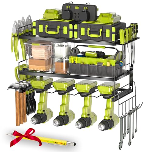 Amazon: Power Tool Organizer Wall Mount, 4 Drill Modular Tool Storage ...