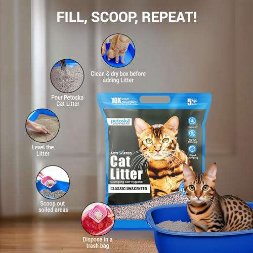 PETOSKA Cat Litter- 20Kg | Scoopable Bentonite Clay Cat Litter ...