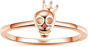 Amazon | Avecon ピンキーリング 指輪 レディース シルバー925 スカル リング ピンクゴールド 20号 | リング 通販