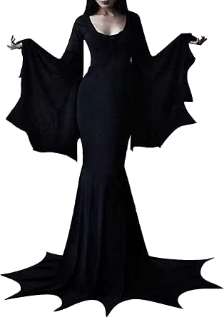 Amazon.com: Witch Dress for Women Halloween Suit Masquerade Evil Bat ...